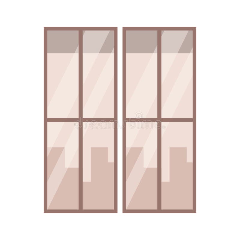 Window view cartoon stock vector. Illustration of construction - 138693275