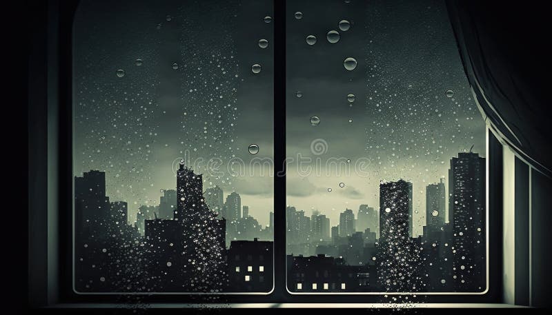 A Window with a View of a City Outside of it. Generative Ai Stock ...