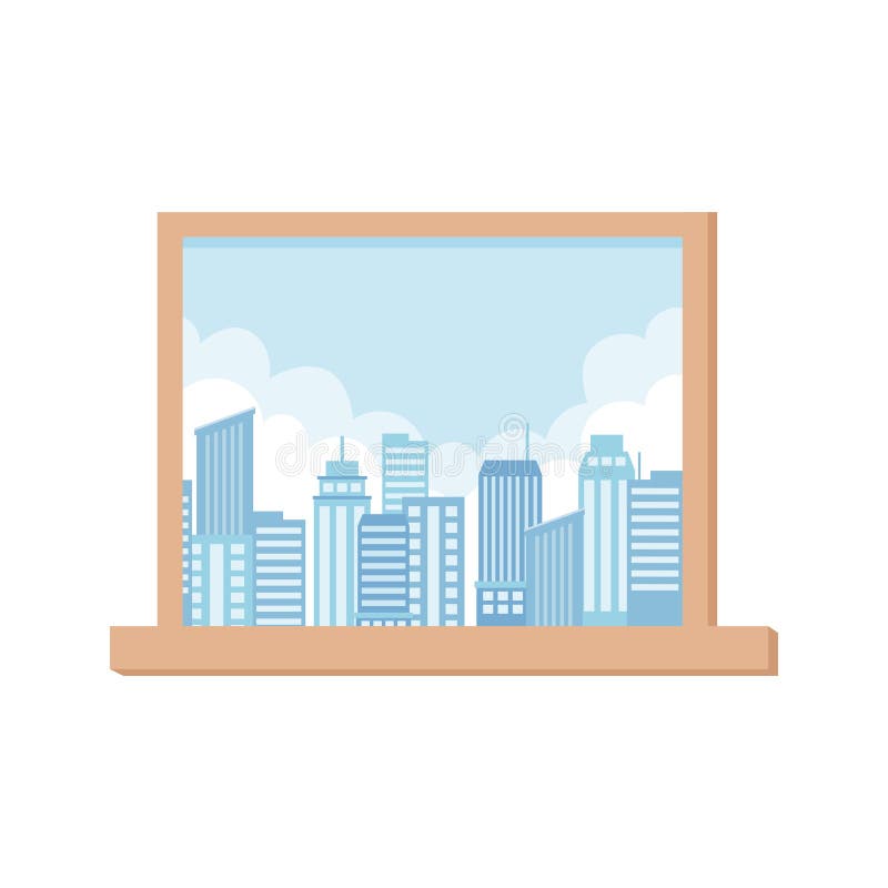 Window view city stock vector. Illustration of isolated - 215637143