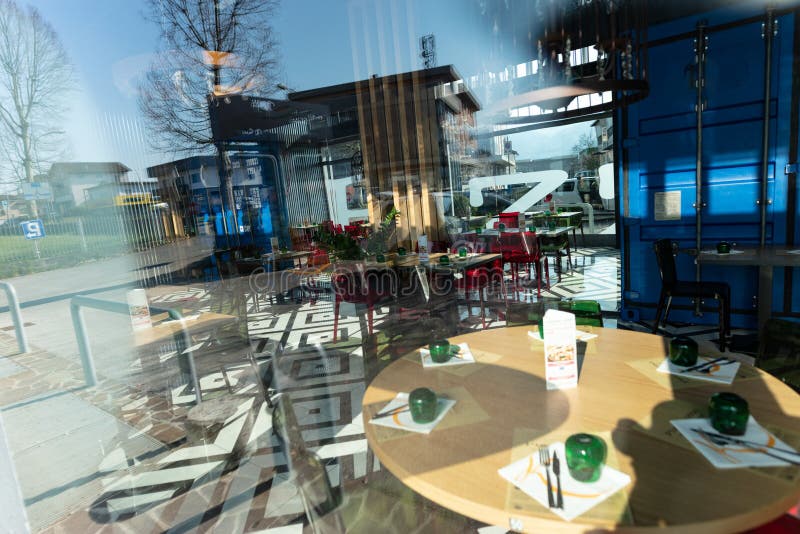 Through Window View of Closed, Empty Restaurant Editorial Stock Photo ...