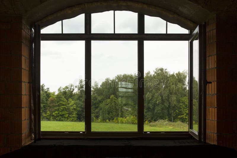 Window with a View of the Forest Stock Photo - Image of nature ...