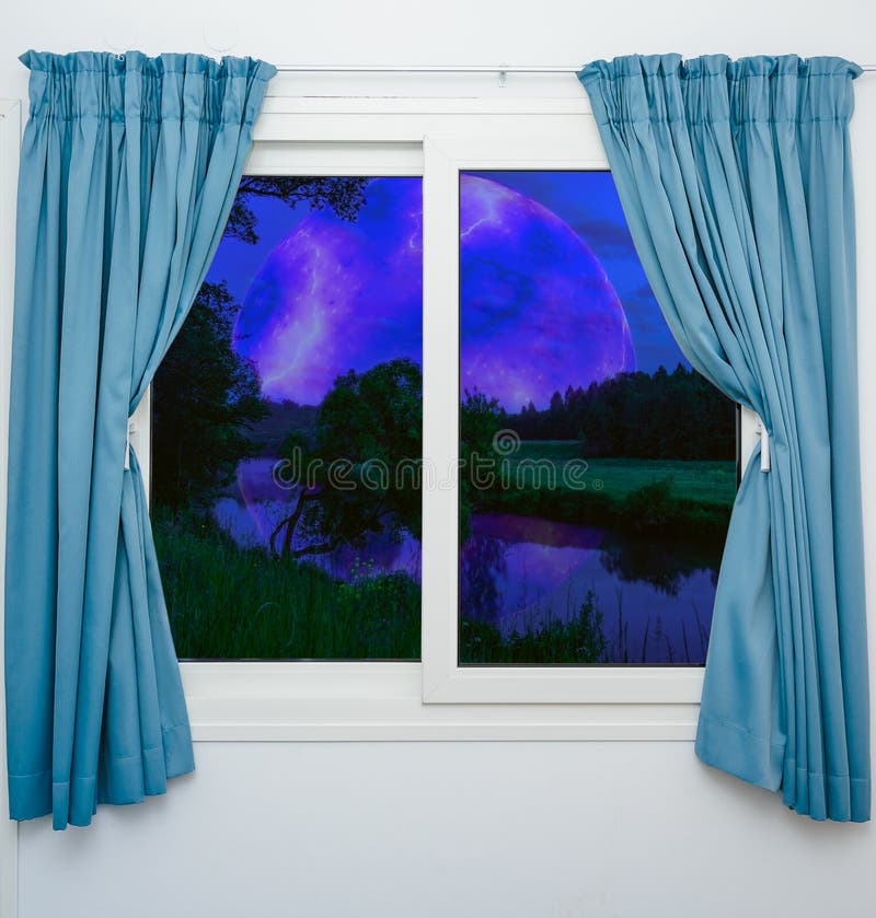 Window View of the Full Moon Stock Image - Image of accessibility ...