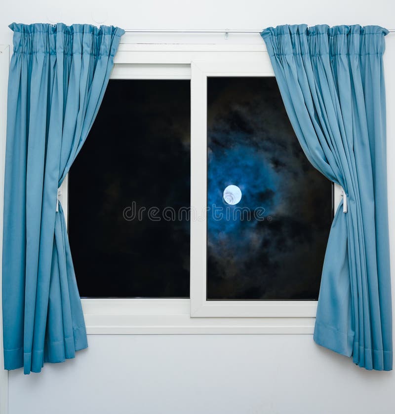 Window View of the Full Moon Stock Image - Image of handle, black: 74327143