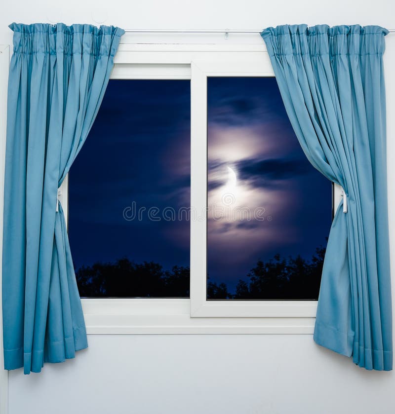 Window View of the Full Moon Stock Photo - Image of moonshine, glowing ...
