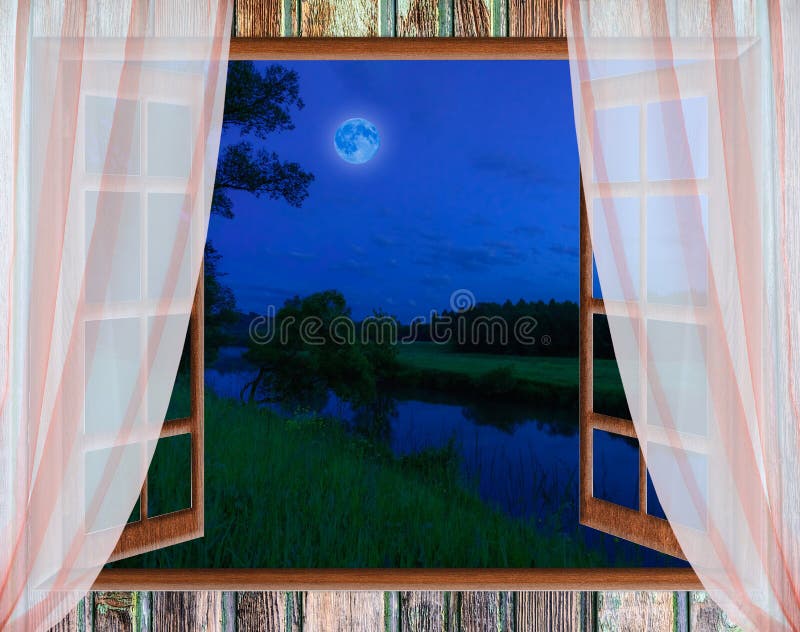 Window View of the Full Moon Stock Image - Image of moon, entrance ...