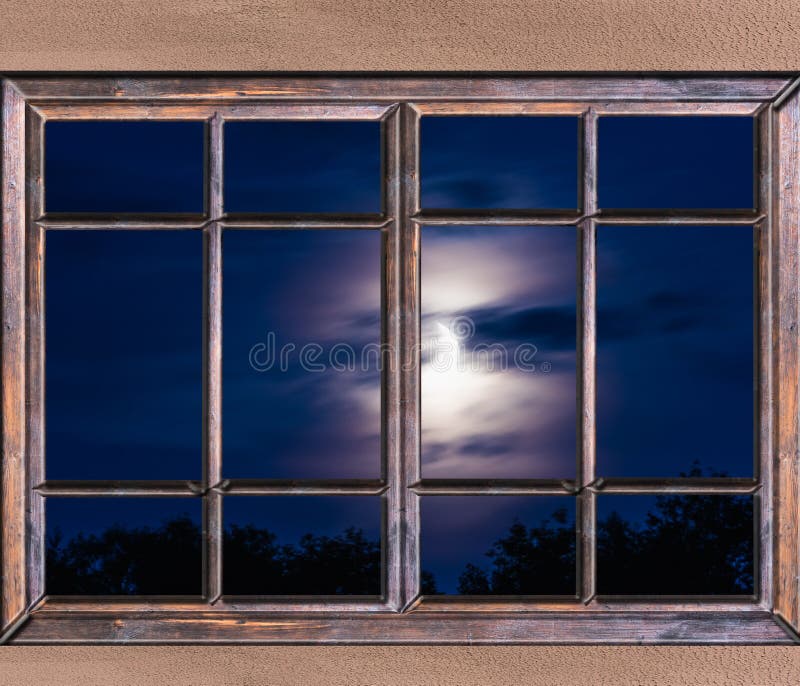 Window View of the Full Moon Stock Photo - Image of heavenly, infinity ...