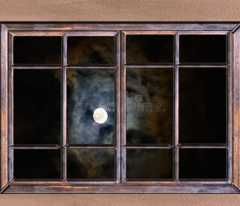 Window View of the Full Moon Stock Image - Image of calm, clouds: 90731911