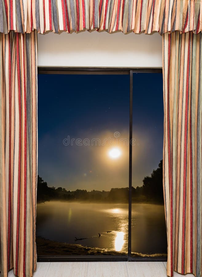 Window View of the Full Moon Stock Image - Image of moon, infinity ...