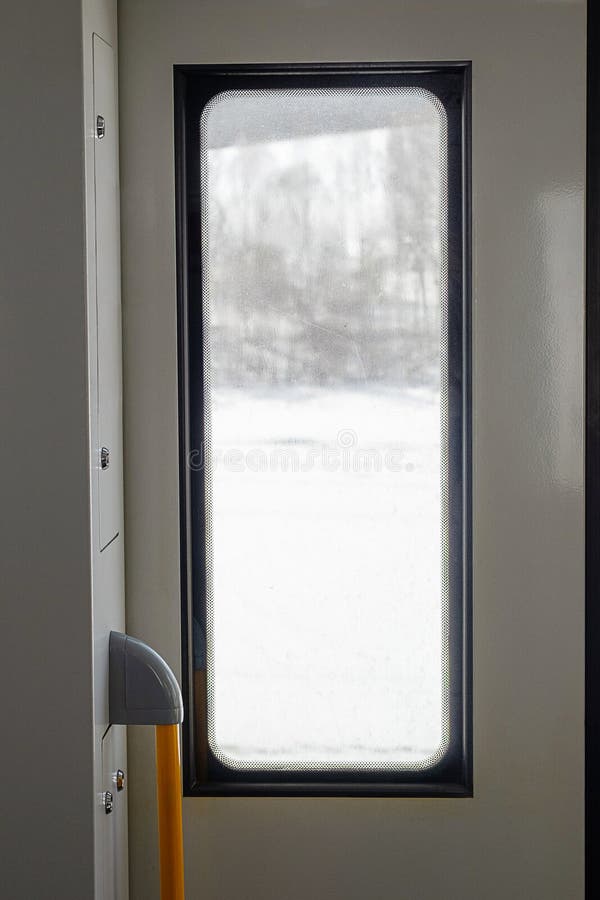 Window View Inside Train, Winter Travel Scene. Seasonal Travel Concept ...