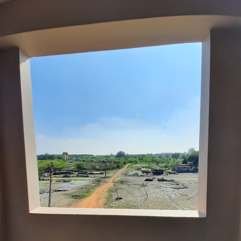 WINDOW VIEW INTERIOR DESIGN of a BUILDING Stock Image - Image of design ...