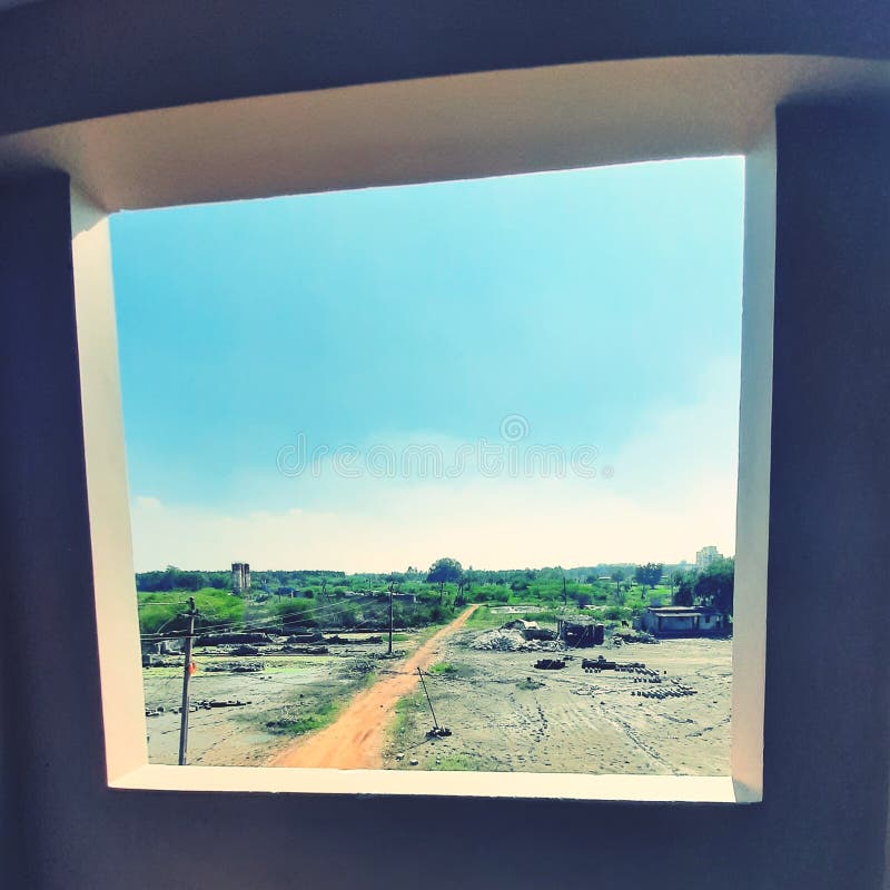 Window View Interior Design of a Building Stock Photo - Image of green ...