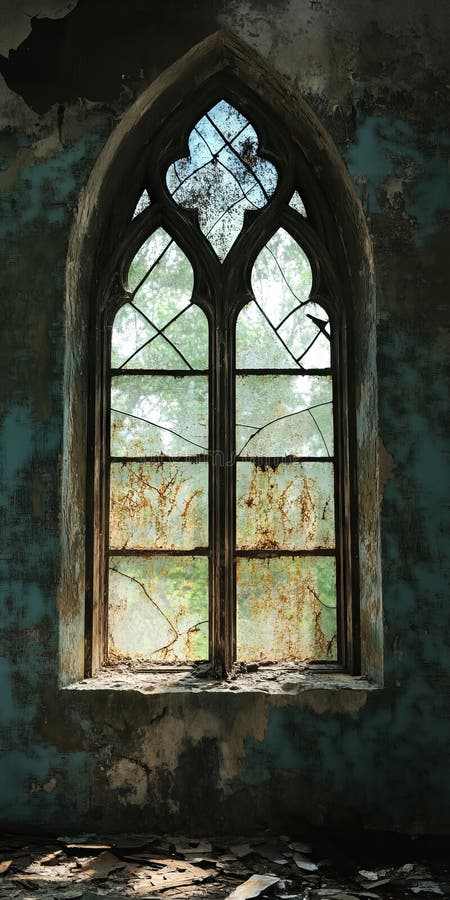 A Window with a View of the Outside Stock Illustration - Illustration ...