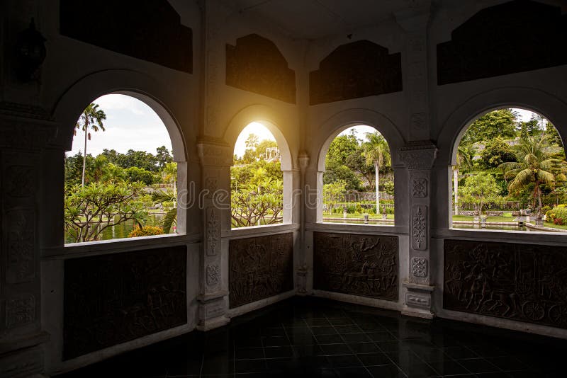 Window View of the Park in Asia. Arch Shape Stock Photo - Image of arch ...