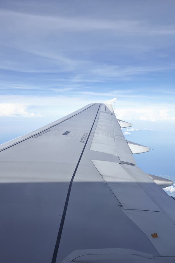 Window View of Plane on Wingside through Storm Stock Image - Image of ...