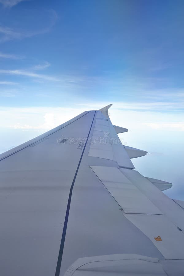Window View of Plane on Wingside Stock Photo - Image of travel, wing ...