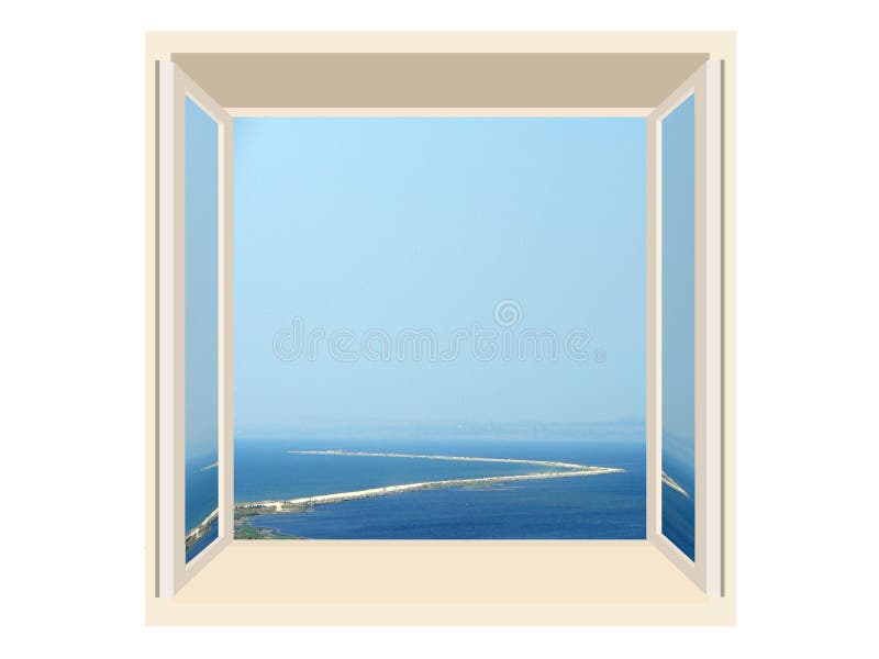 Window with a View of the Sea Stock Photo - Image of white, water: 23223738