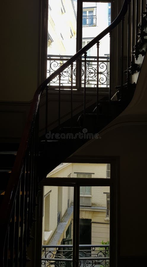Window view in staircase stock photo. Image of glass - 189479512