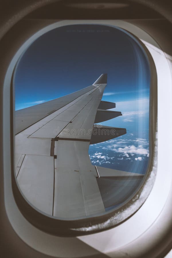 Window View of Wing of an Jet Airplane Stock Image - Image of aircraft ...