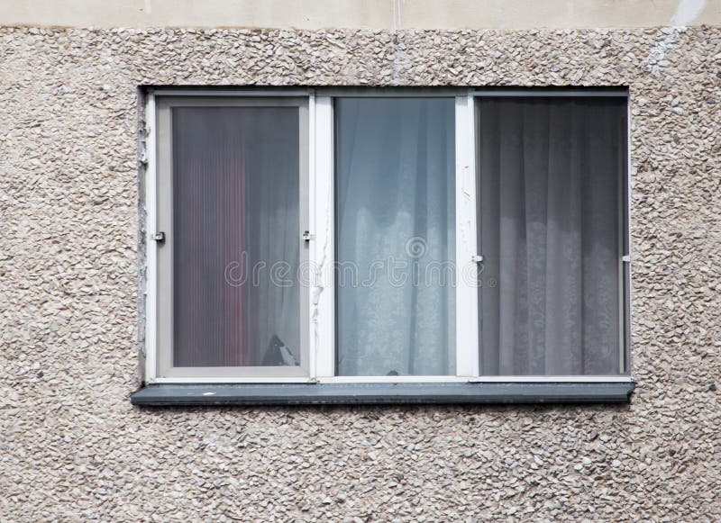 Window on the Wall in the Panel House Stock Image - Image of panel ...