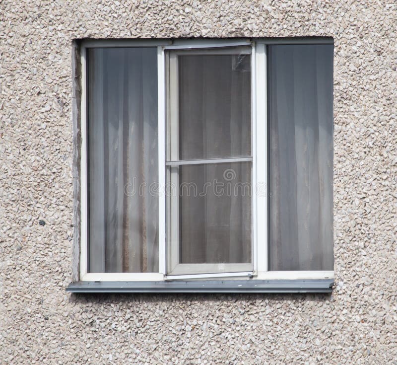 Window on the Wall in the Panel House Stock Image - Image of ...