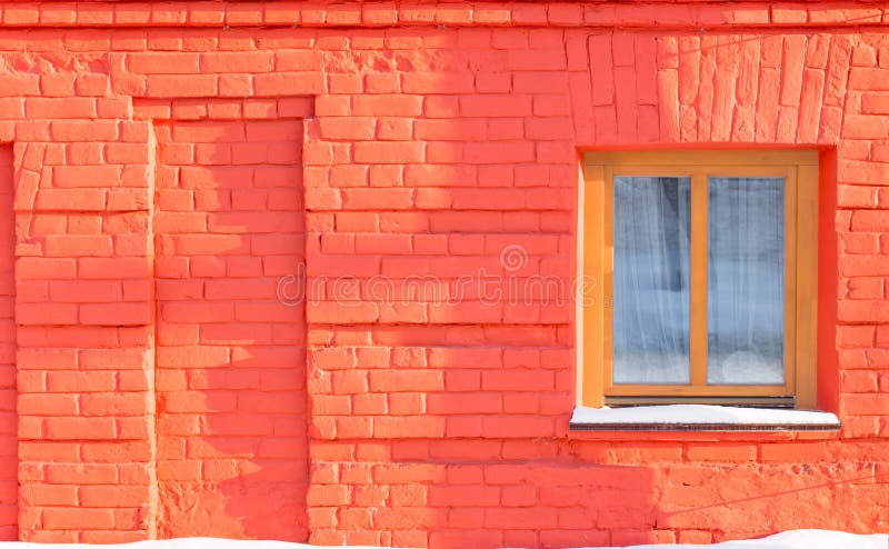The Window on the Wall of Red Brick Stock Photo - Image of home ...