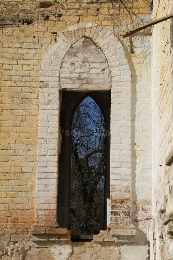 Window in the Wall of Ruins of Old Estate Stock Image - Image of estate ...
