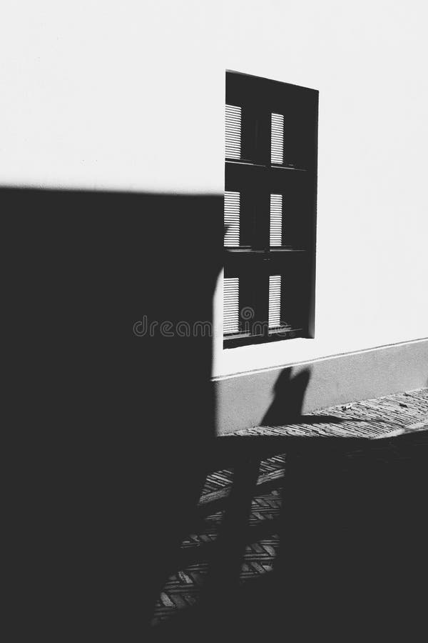 Window on a Wall with Shadows Stock Image - Image of concept, concrete ...