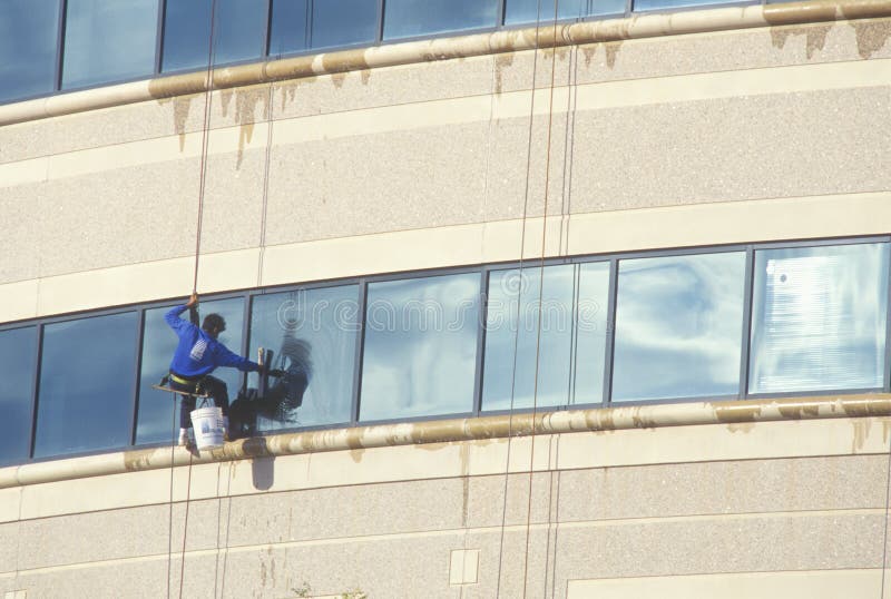 Window washer stock image. Image of building, clean, occupation - 8216243