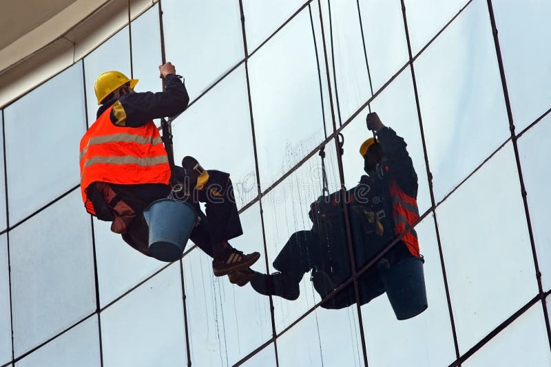 Window washer stock image. Image of height, bucket, mirror - 2185377