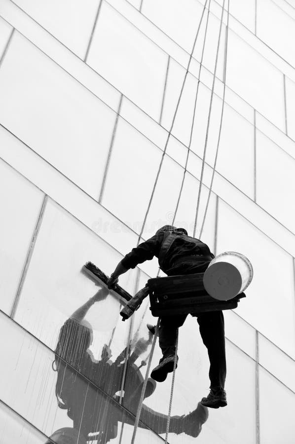 Group of Workers Cleaning Windows Service Stock Photo - Image of ...