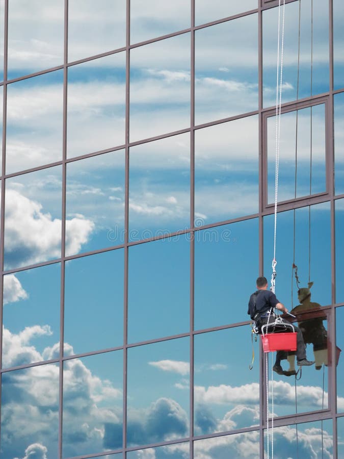 Window washer stock image. Image of building, clean, occupation - 8216243