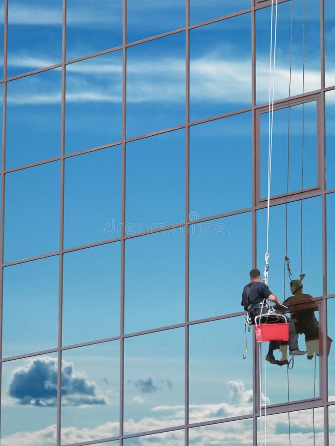 Window washer stock image. Image of building, clean, occupation - 8216243