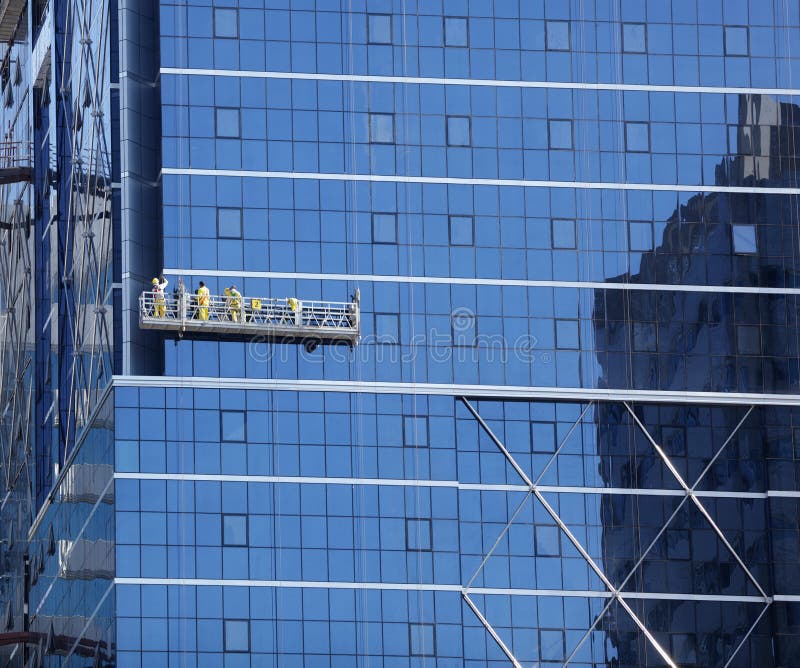 Window washer stock photo. Image of crane, activity, cleaner - 48657456
