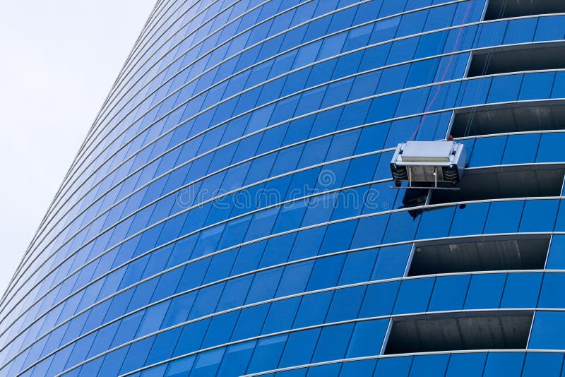 Window Cleaning Service at Work High Altitude Stock Image - Image of ...