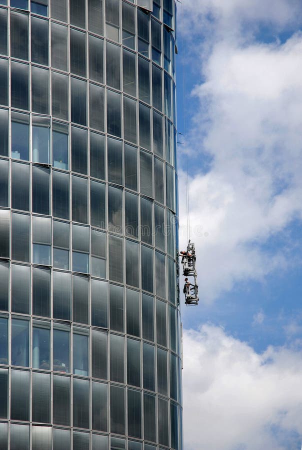 Window Washers on a Skyscraper in Chicago Stock Image - Image of group ...