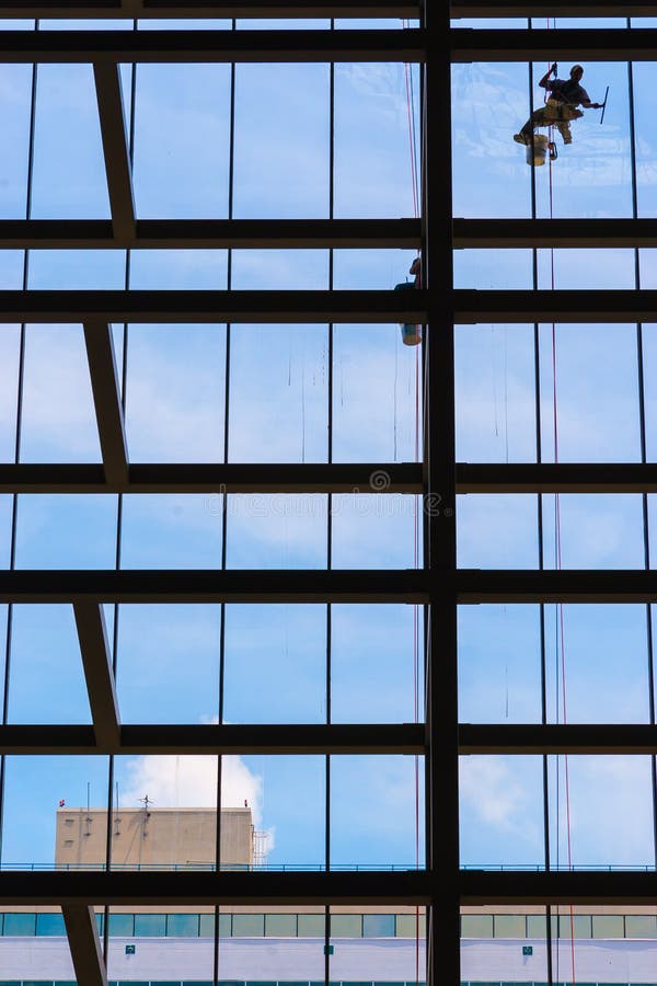 Window Washer Working from a Rope Editorial Stock Image - Image of ...