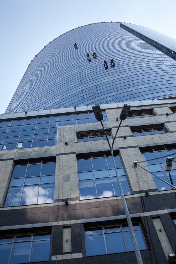 Window Washers Cleaning the Windows Stock Photo - Image of climb ...