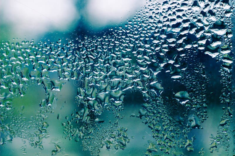 Window Water Blue Condensate Background Stock Image - Image of surface ...