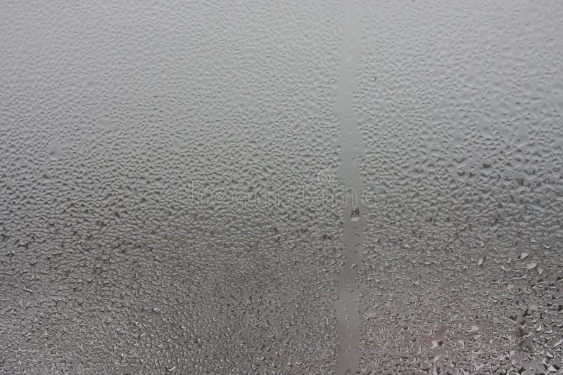 Window with Water Drops Closeup, Inside, Selective Focus. Window with ...