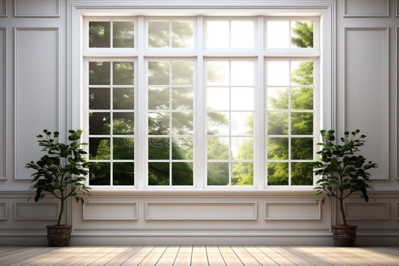 Window on white background stock illustration. Illustration of blurred ...