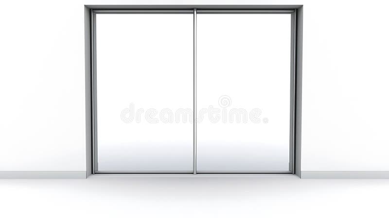 A Window with a White Frame and a White Background Stock Illustration ...