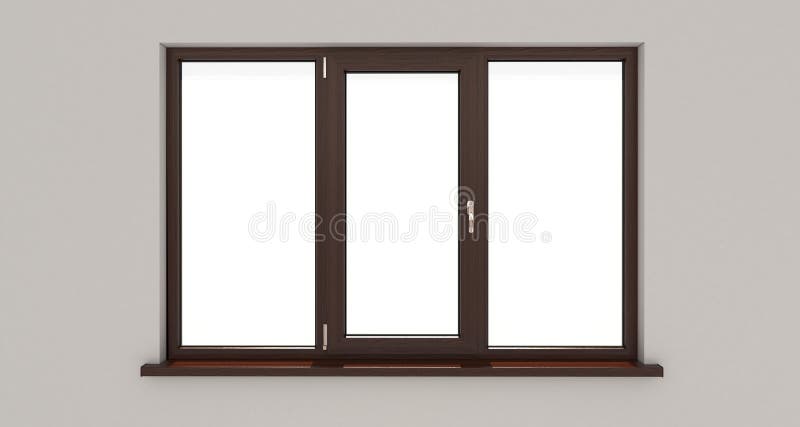 Window. White Wall. Isolated Window. Wooden Window. 3d. 3D Render ...
