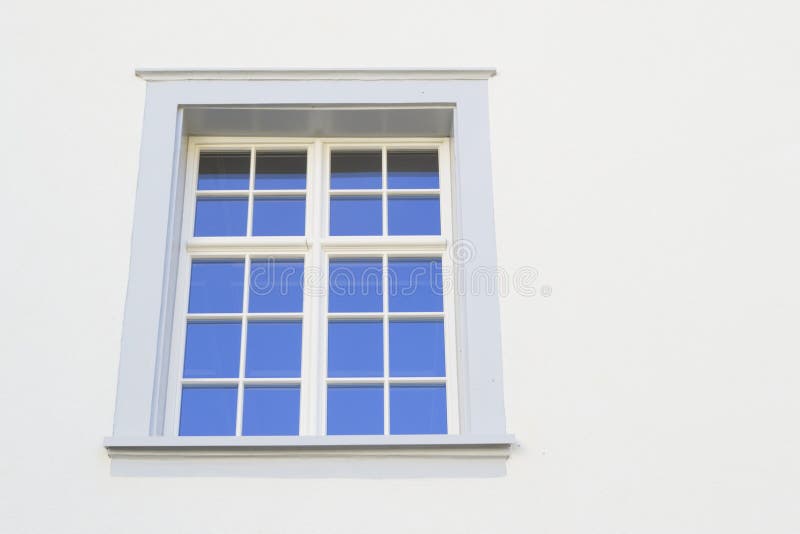 Window on a white wall. stock image. Image of shutter - 104480807