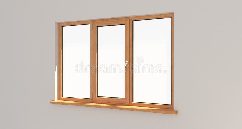 Window. White Wall. Window. Wooden Window. 3d. 3D Rende Stock ...