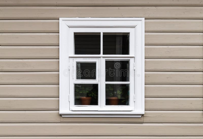 Window with White Wooden Frame Stock Photo - Image of empty, timber ...