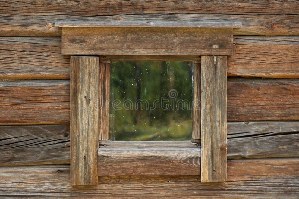 Window on a wood building. stock image. Image of vintage - 296044289