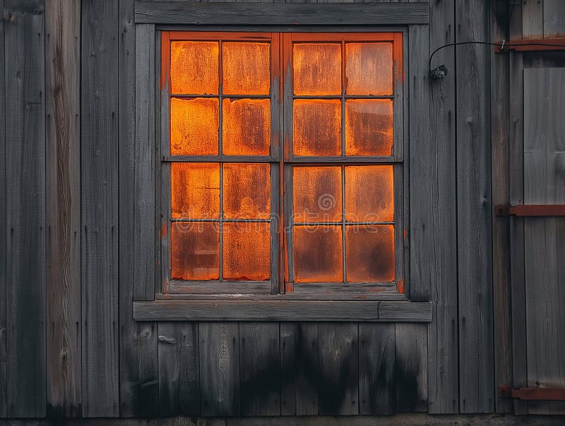 A Window with a Wooden Frame is Lit Up by the Sun Stock Image - Image ...