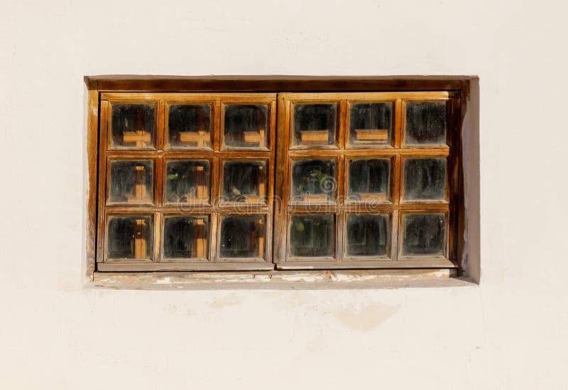A Window with Wooden Frames and Glass Panes Stock Photo - Image of ...