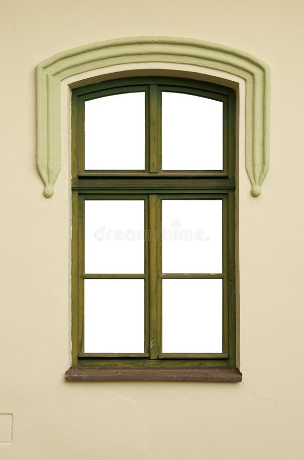 Window with a Wooden Green Frame Stock Image - Image of window, strange ...