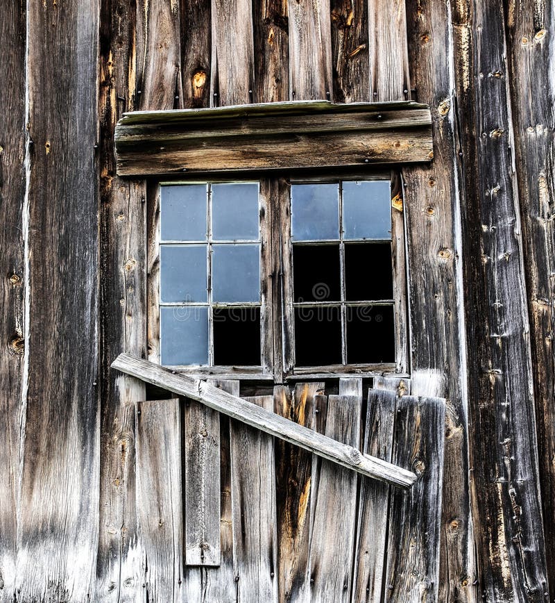 Window on wooden hut stock photo. Image of glass, ruined - 167084158